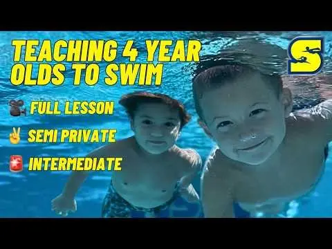 TEACHING TWO 4 YEAR OLD CHILDREN TO S... | SUPERHERO SWIM ACADEMY | Gan ...