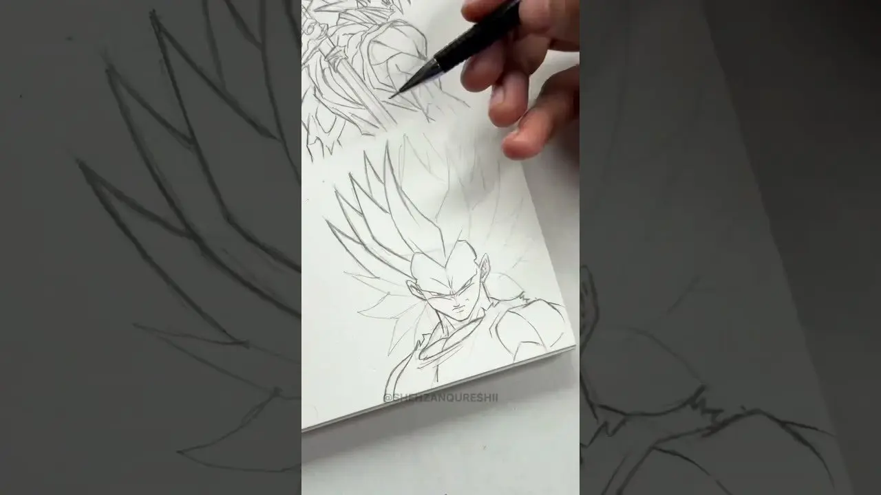 Drawing Vegeta SSJ 3 | Shehzan Qureshi | Gan Jing World